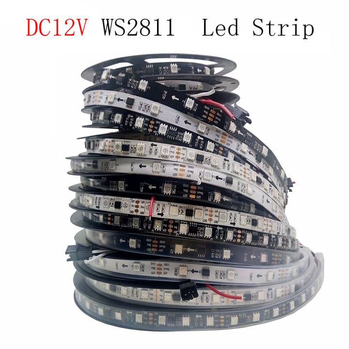【ZOSR】5M DC12V WS2811 60Leds/M 5050 RGB Addressable Led Pixel Strip Light Full Colors Led Strip ...