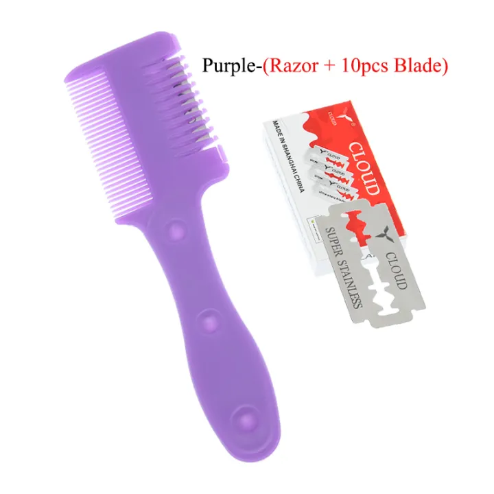Meisha 1pcs Professional Hair Razor Blade Comb Hairdressing Cutting ...