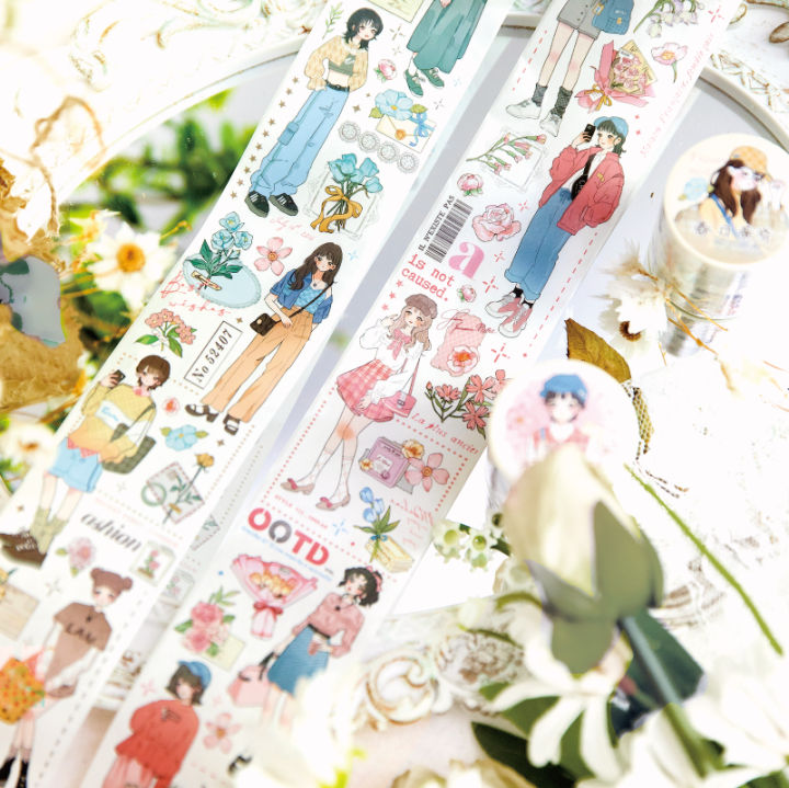 Adhesive Tape Korean Ins Style Cute Character Diary Adhesive Tape ...
