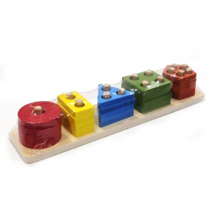 Wooden Abacus with Shape Sorter and Color Learning Educational Series ...