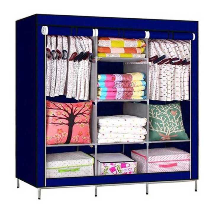 3 Door Storage Wardrobe Foldable And Movable Cloth/Fabric Wardrobe With ...