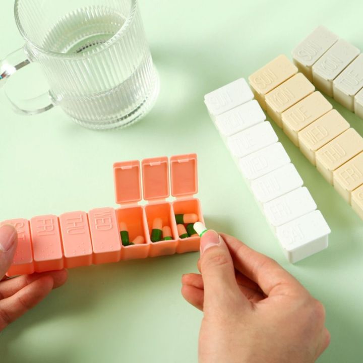 With Lid 7-frame Rectangular Pill Box Waterproof Smooth Pill Dispenser ...