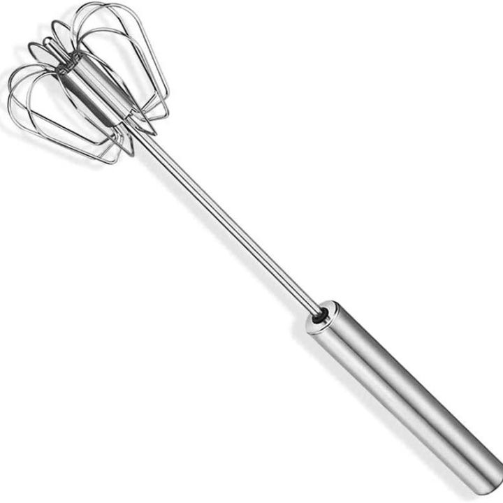 Stainless Steel Semi-Automatic Whisk Hand Pressure Rotation Mixer Egg ...
