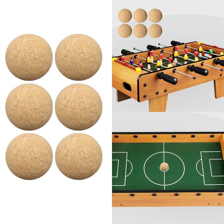 【DIV MALL】6 Pcs Mini Soccer balls Table Football Accessories Cork Solid ...