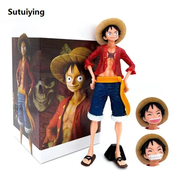 Sutuiying 28cm One Piece Anime Figure Confident Smiley Luffy Three 2025 ...