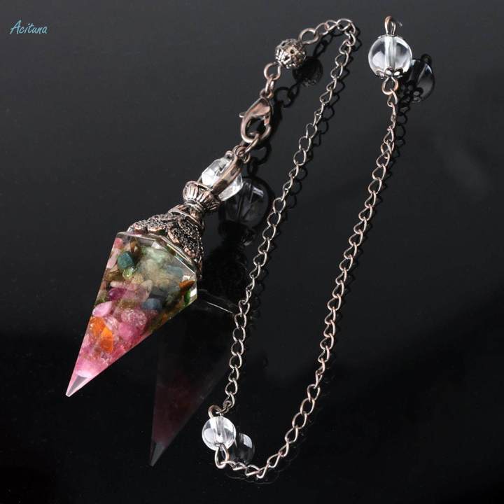 Natural Crystal Pendulums for Dowsing Divination Gemstone with Chain ...