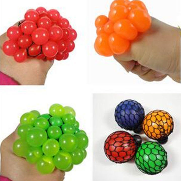 Squeeze Anti Stress Anxiety Relief Squishy Mesh Grape Shaped Ball Funny ...