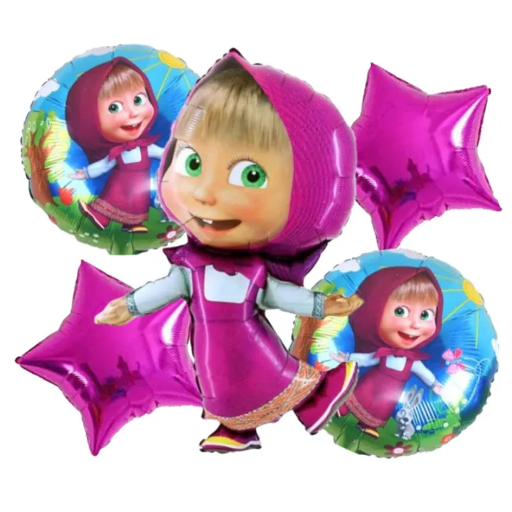 Birthday Decoration Masha And the Bear Balloon set With Banner Masha ...