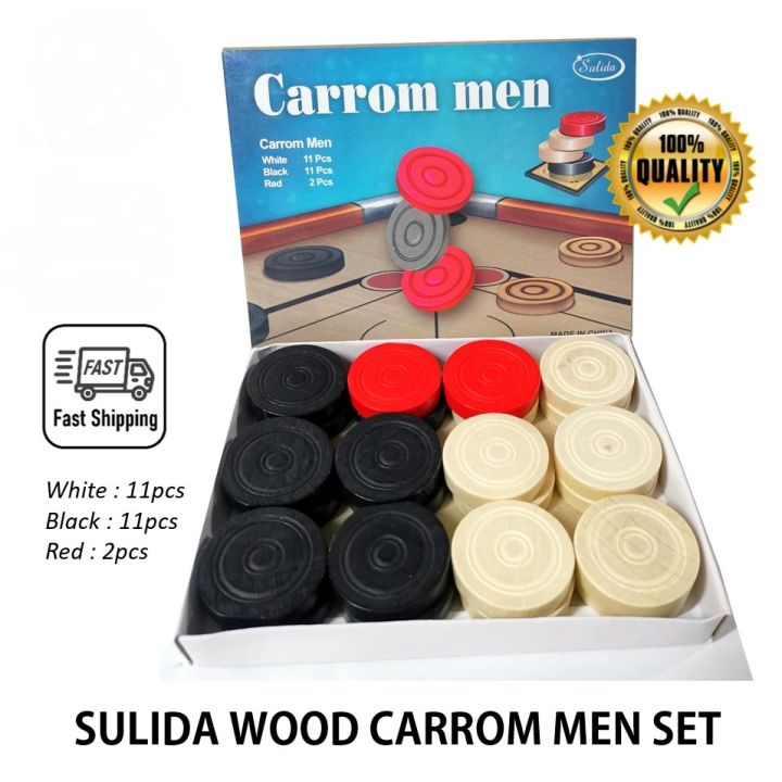 SULIDA WOODEN CARROM MEN Carrom Coins Men Set for Carrom Board Carrom ...