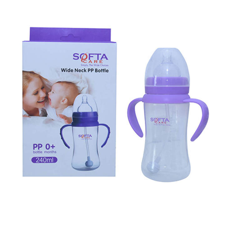 Softa Care Wide Neck Glass Bottle 240ml | Daraz.lk