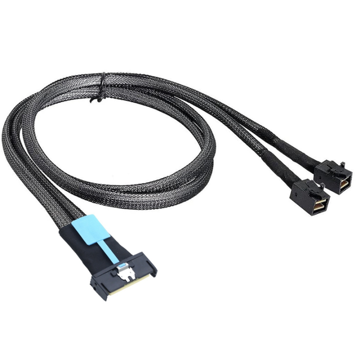 MCIO 8i to 2 X SFF 8643 Cable PCIE Gen5 MCIO 8X to Mini SAS HD SFF 8643 ...