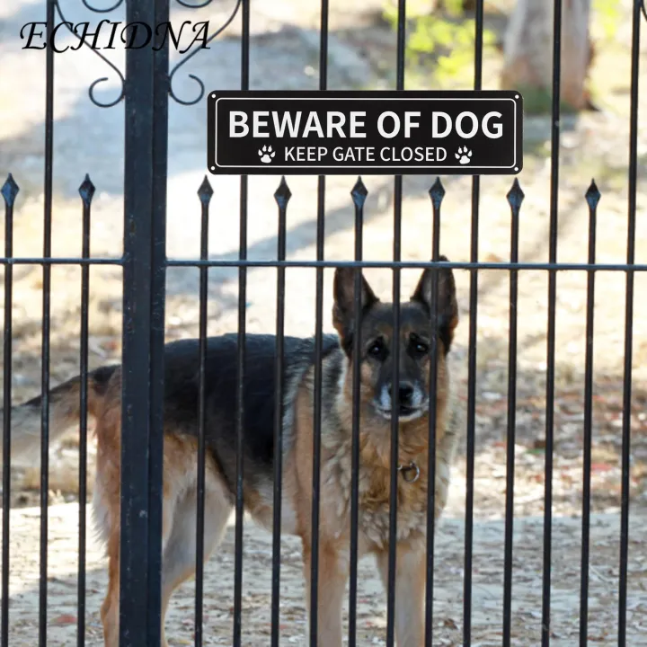 Beware of Dog Sign Beware Dog Sign Paw Print Gate Closed Durable ...