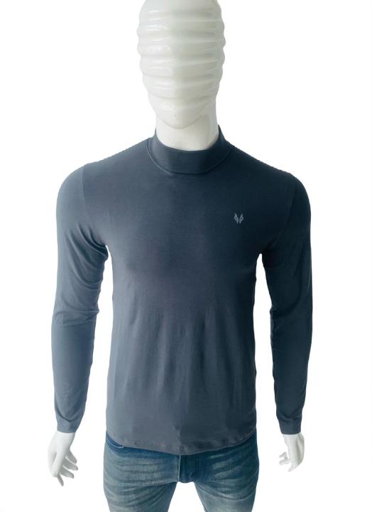 Men’s High Neck Cotton T shirts -Ash Color | Daraz.lk