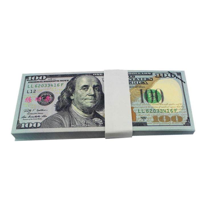 100 Pcs Fake Paper Money Bank USA Training Collect Learning Banknotes ...