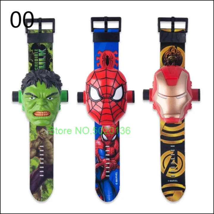 Children Watch 3d Projection Hulk Cartoon Superheroes Spiderman Man ...