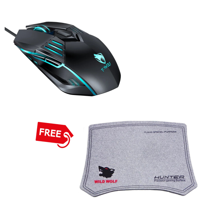 RGB Gaming Mouse T-WOLF G560 With Free Mouse Pad | Daraz.lk