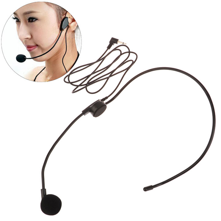 3.5MM Headworn Wired Microphone Headset Voice Amplifier Speaker Clear ...