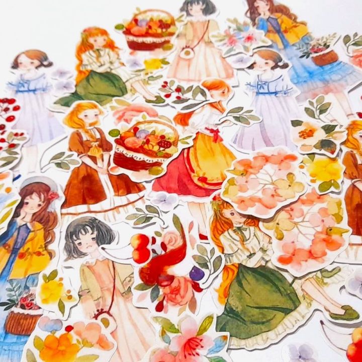 47pcs , Journal Stickers Cute Girl stickers | Daraz.lk