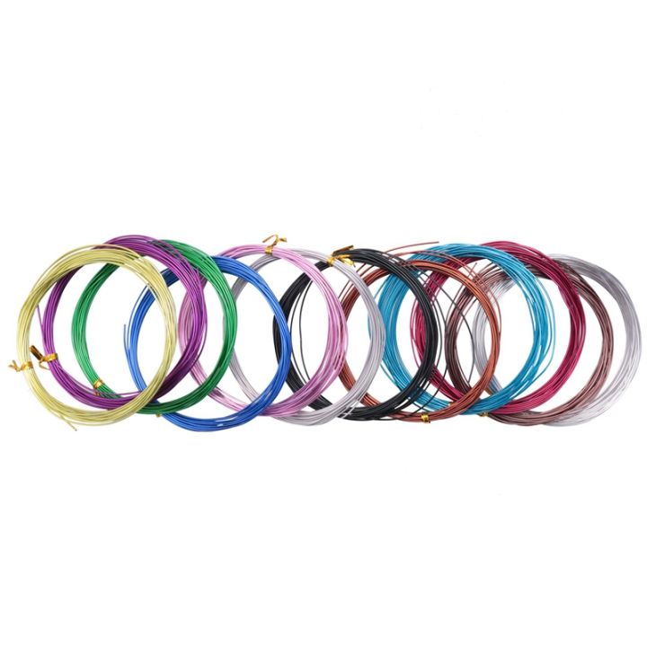 12 Rolls Assorted Colors Aluminium Craft Wire for DIY Craft, 1 mm in ...