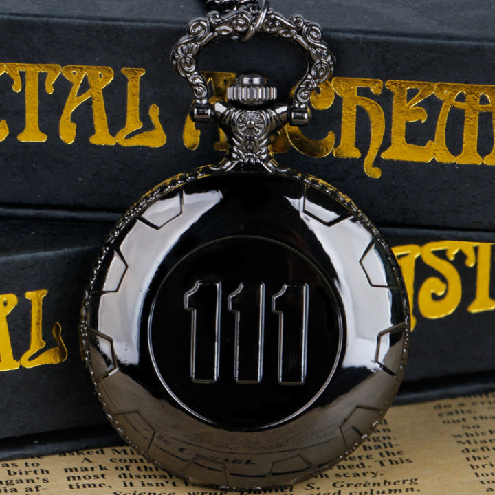 【New Trend】Vintage Rrtro Quartz Pocket Watch Black Game Fallout 4 Vault ...