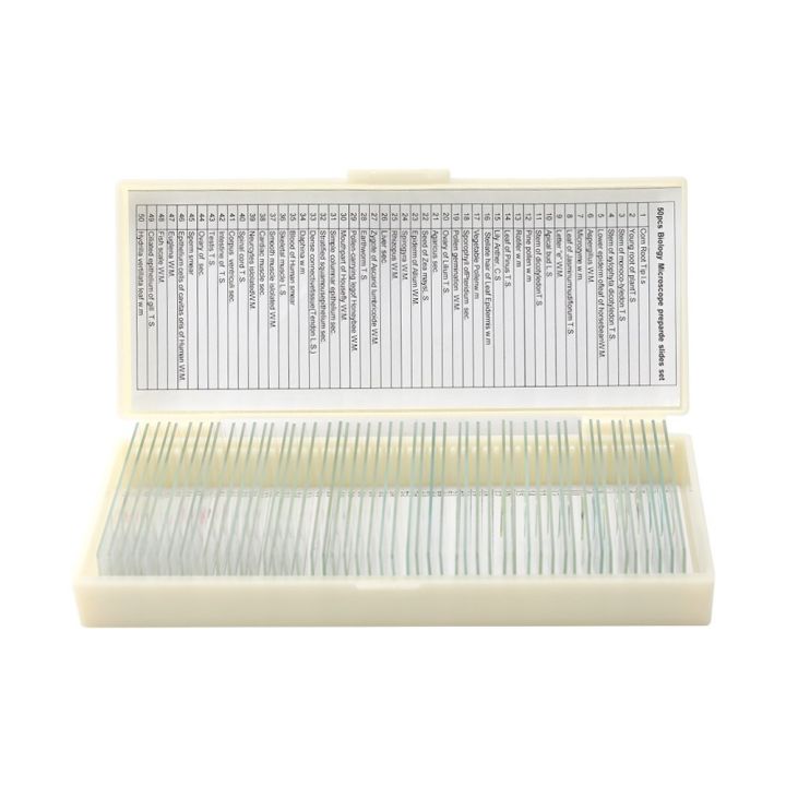 50PCS/Set Biological Glass Sample Prepared Basic Animal Plants Insects ...