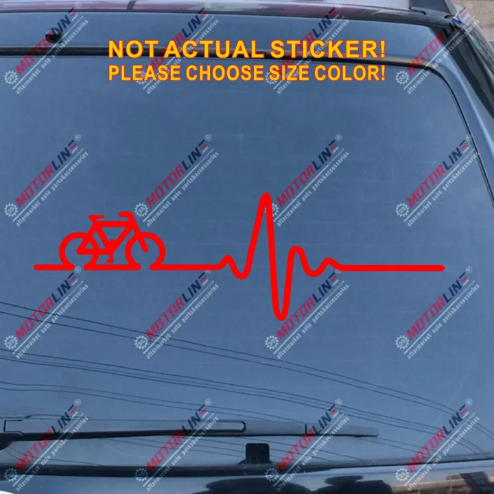 【beauty code】Funny Bike Bicycle Sticker Heart Beat EKG Car Racing Rider ...