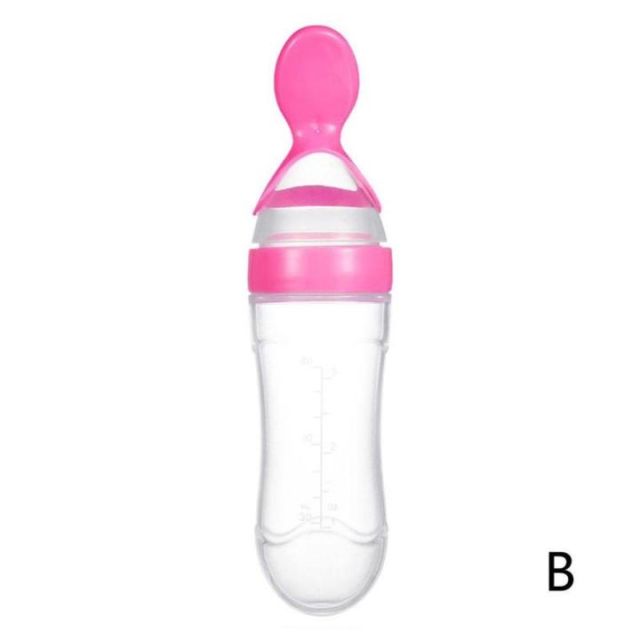 Baby rice paste bottle baby silicone milk bottle squeeze spoon ...
