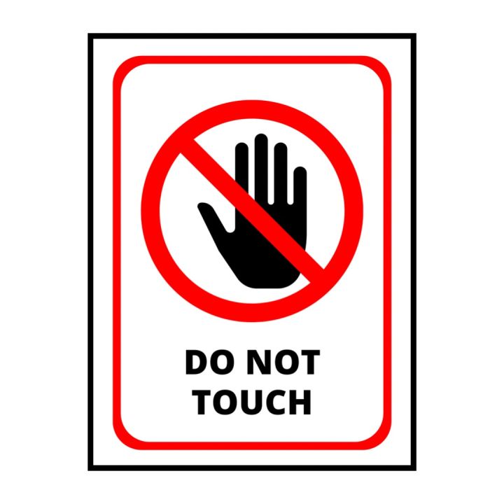 Do Not Touch Sign Board - 15cm X 21cm - White | Daraz.lk