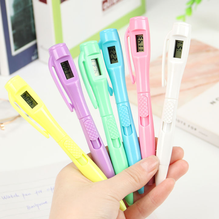 1pc Digital Watch Ballpoint Pen Electronic Clock Pen Student Civil ...