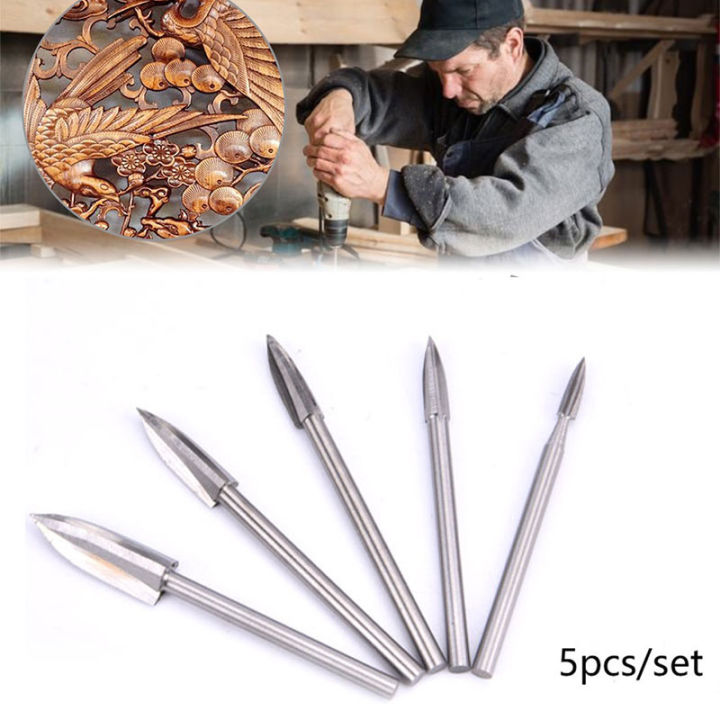 5PCS/set Wood Carving And Engraving Drill Bit Milling Cutter Carving ...