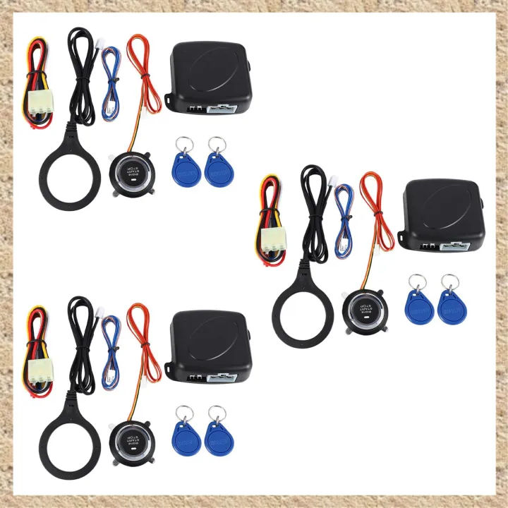 3X Smart RFID Car Alarm System Push Engine Start Stop Button Lock ...