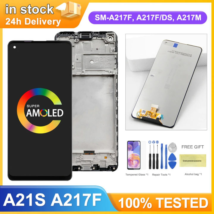 6.5 A21S Display Screen With Frame for Samsung Galaxy A21S A217 A217F A217F/DS LCD Display Touch ...