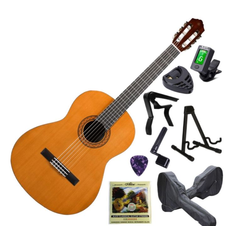 Yamaha C40 Guitar with 8 Accessories Bag, Pick, Tuner, Capo, String ...