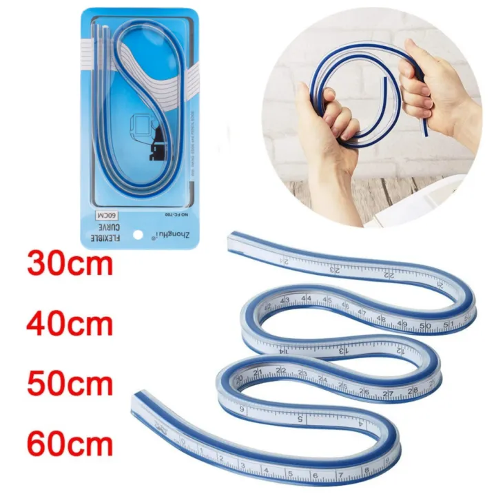 Blue Drafting Ruler Accurate Bendable Ruler Flexible White Drawing ...