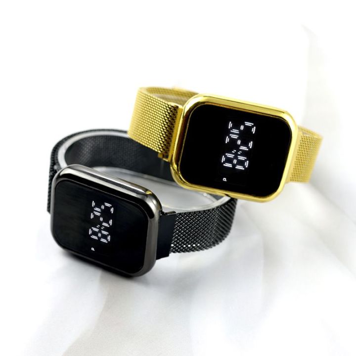 New Version Men's Watch Mesh Band Touch Screen White Light Luminous ...