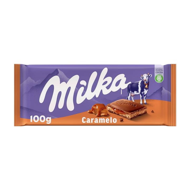Milka Caramel 95g | Alpine Milk Chocolate Filled with Smooth Creamy ...