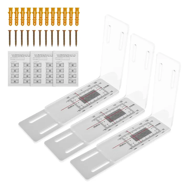 3 Pcs Crack Monitor, Crack Monitoring Record Concrete Crack Monitor ...