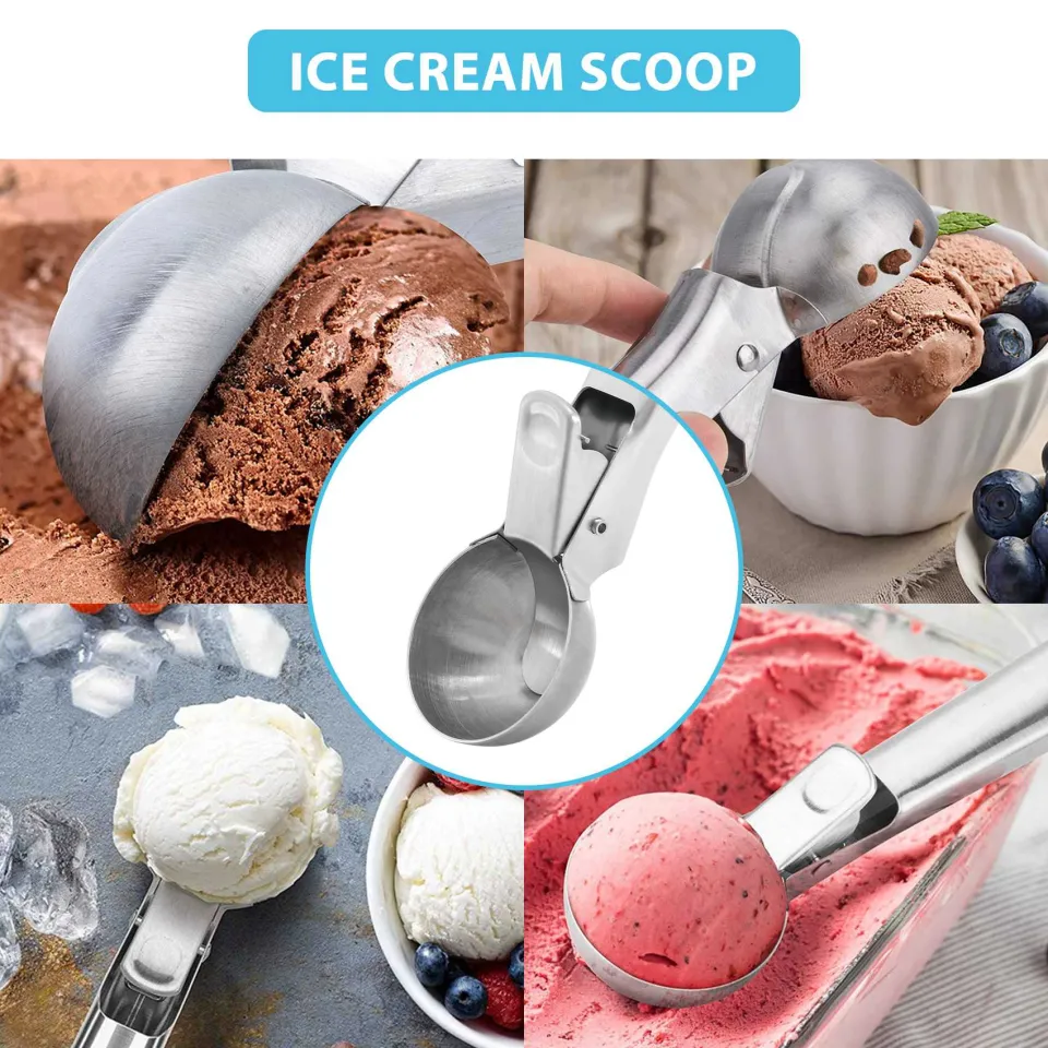 Ice cream scoop with antifreeze in the handle store