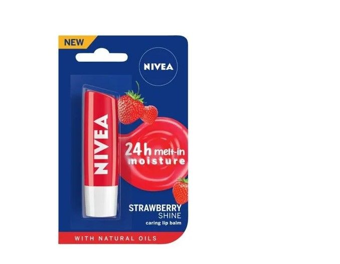 Red Nivea Lip Balm, Fruity Strawberry Shine 4.8g | Daraz.lk