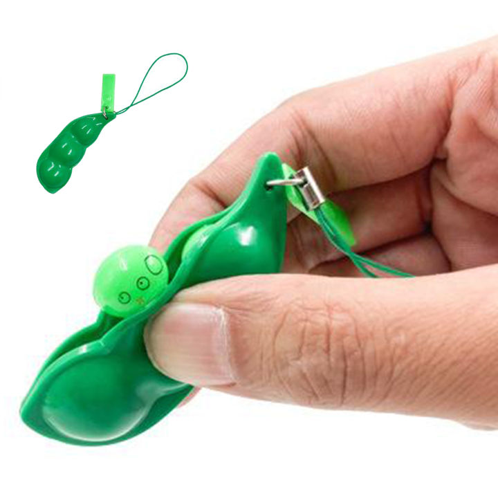 【New Arrivals】Squeeze Beans Toys Keychain Toys Pea Pod Stress Relief ...