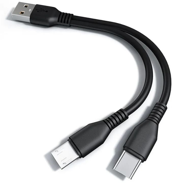 2 in 1 Type C Micro USB Cable Mobile Phone Fast Charger Cable Two ...