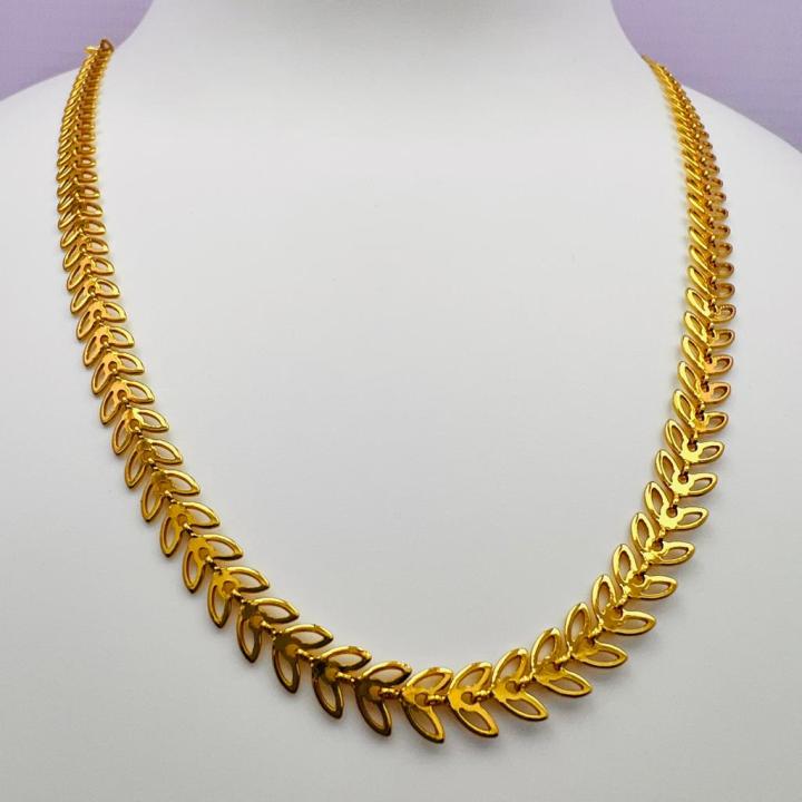 BOOM Gold plated chein Rich Look Beautiful Open Leaf Chain 18/24 Inch ...