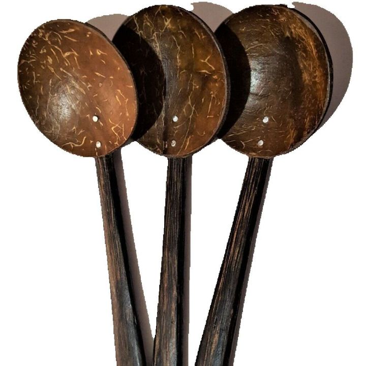 05 x Coconut Shell Kithul Spoons Handmade Eco Friendly Cooking Tool ...
