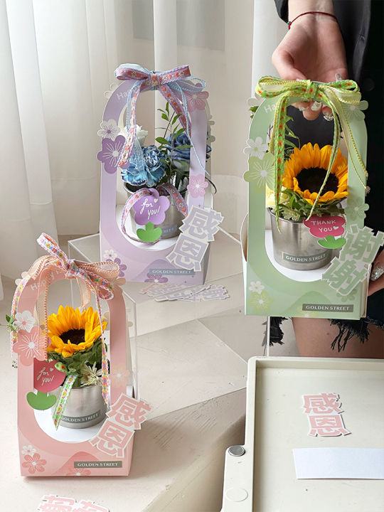 Portable Flower Box For Valentine's Day Garden Diy Cardboard Paper ...
