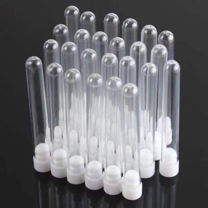 Panda Online 10PCS Plastic Test Tubes 100mm x 15mm Complete With Push ...