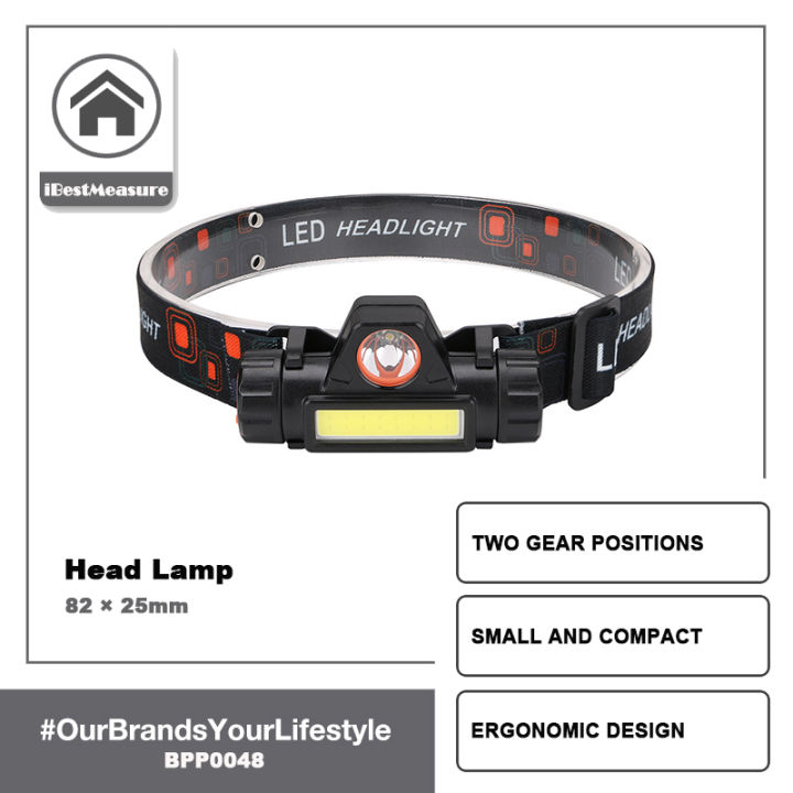 【ThinkWay】iBestMeasure Portable mini Powerful LED Headlamp XPE+COB USB ...