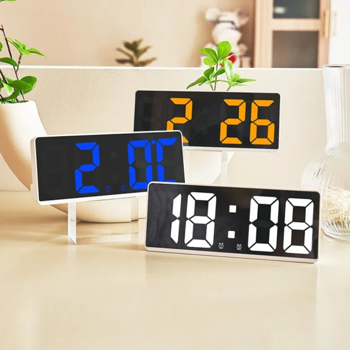 LED Digital Alarm Clock Bedside Clock With Temperature Calendar ...