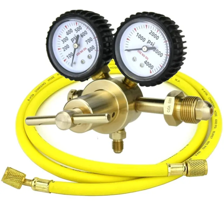 NAMUNY Nitrogen Regulator with 60In Hose for HVAC Purge, CGA580 Inlet ...