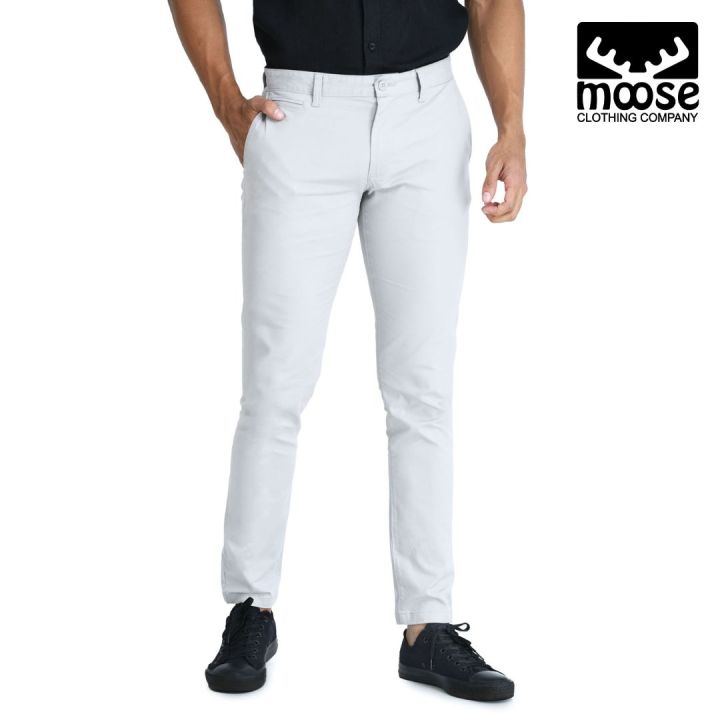 Moose Slim Fit Chino Pant - Light Grey | Daraz.lk