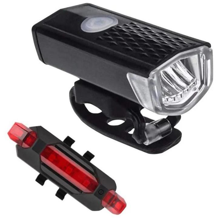 2 Pcs Bicycle Rechargeable Front And Back Cycle Light Cycling Lamp USB ...
